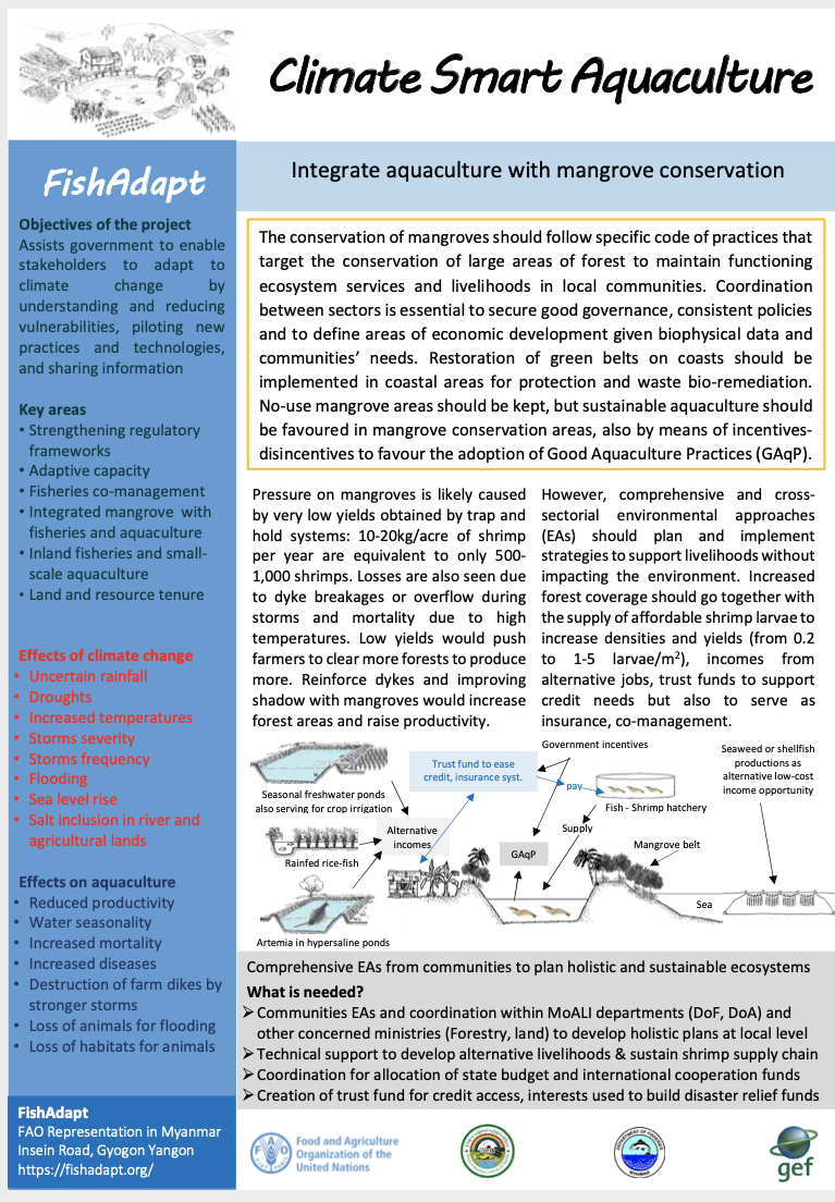 Climate Smart Aquaculture - Integrate aquaculture with mangrove conservation | FishAdapt Project